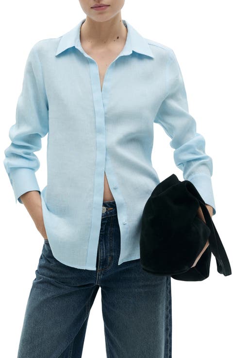 Women's 100% Linen Button Up Tops | Nordstrom