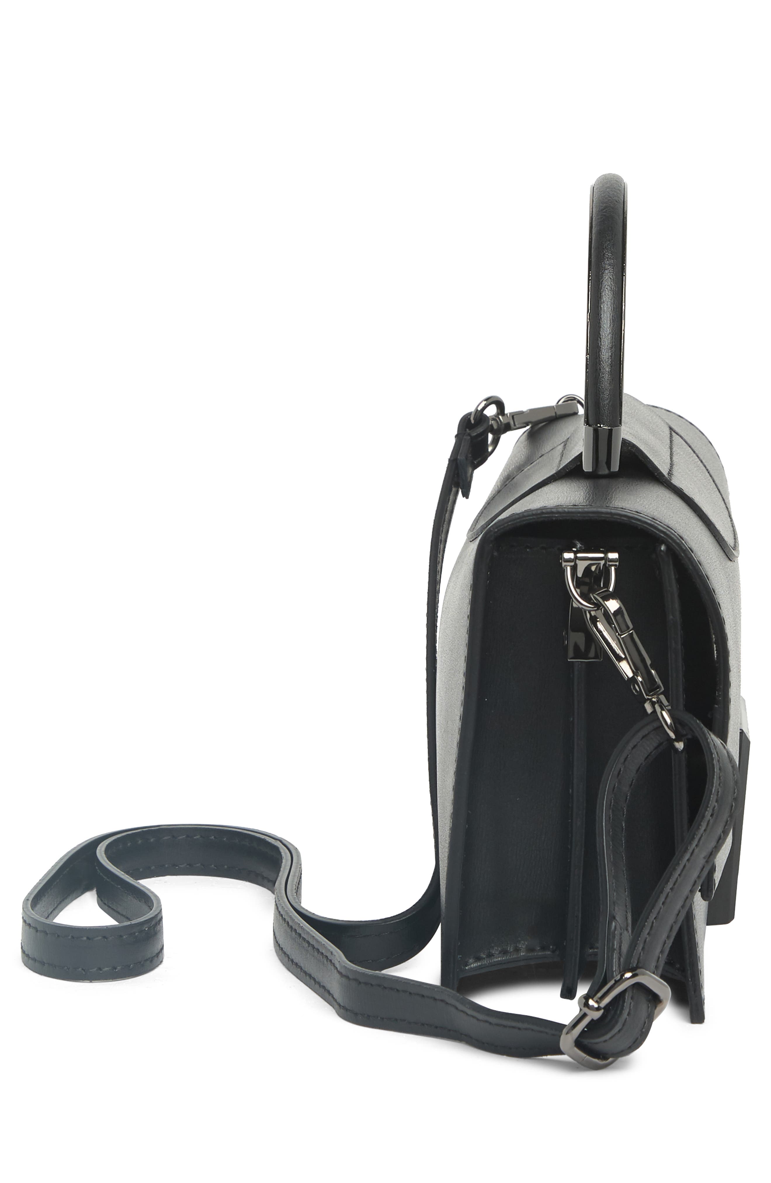 ANNA LUCHINI Leather Half Moon Pull Handle Crossbody Bag | Nordstromrack