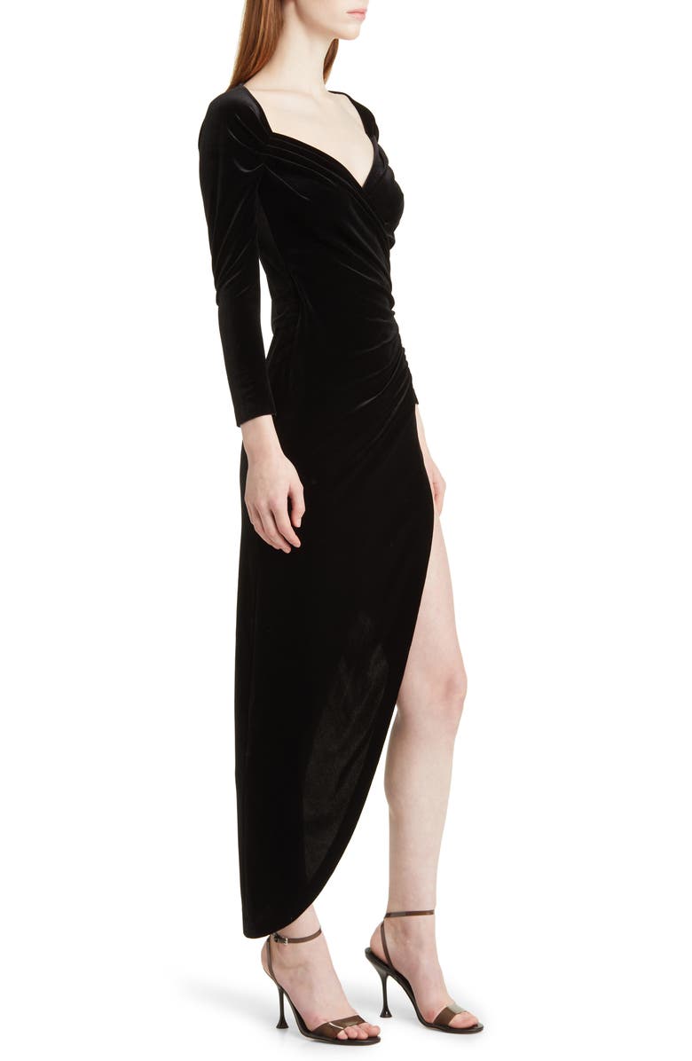 Norma Kamali Sweetheart Side Drape Stretch Velvet Gown | Nordstromrack