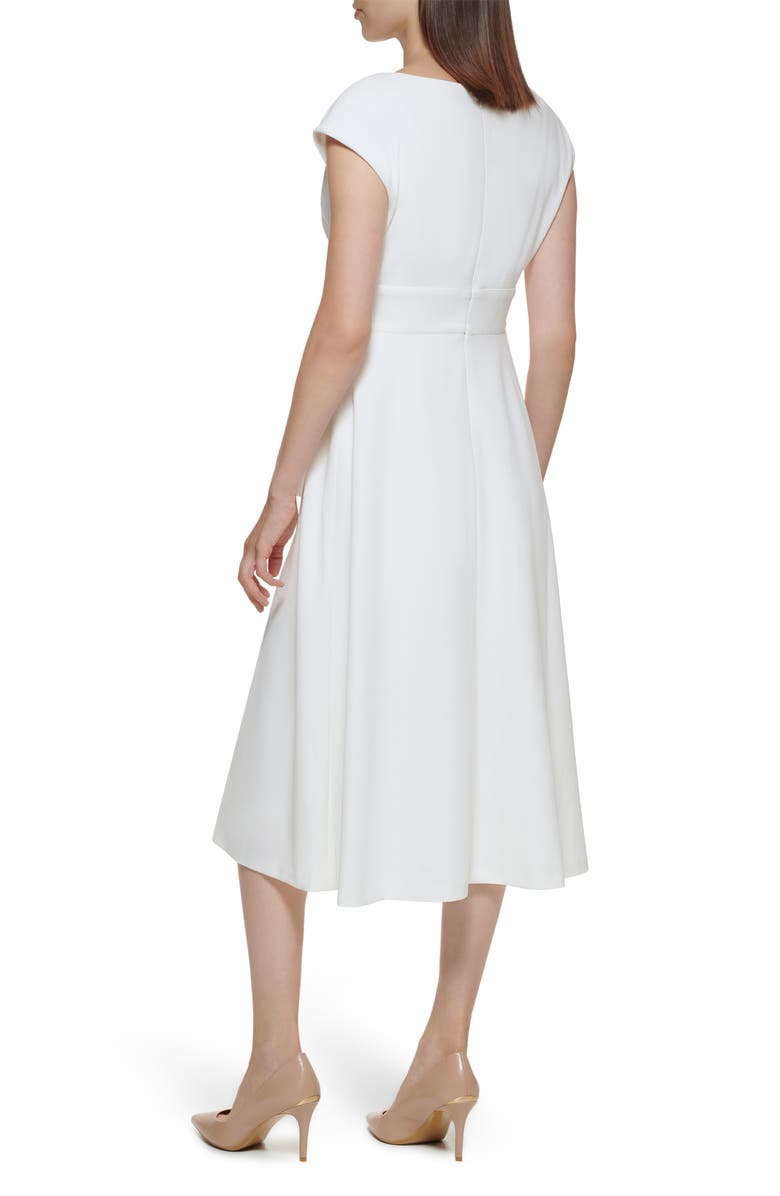 Calvin Klein Scuba Crepe Cap Sleeve Midi Dress | Nordstromrack