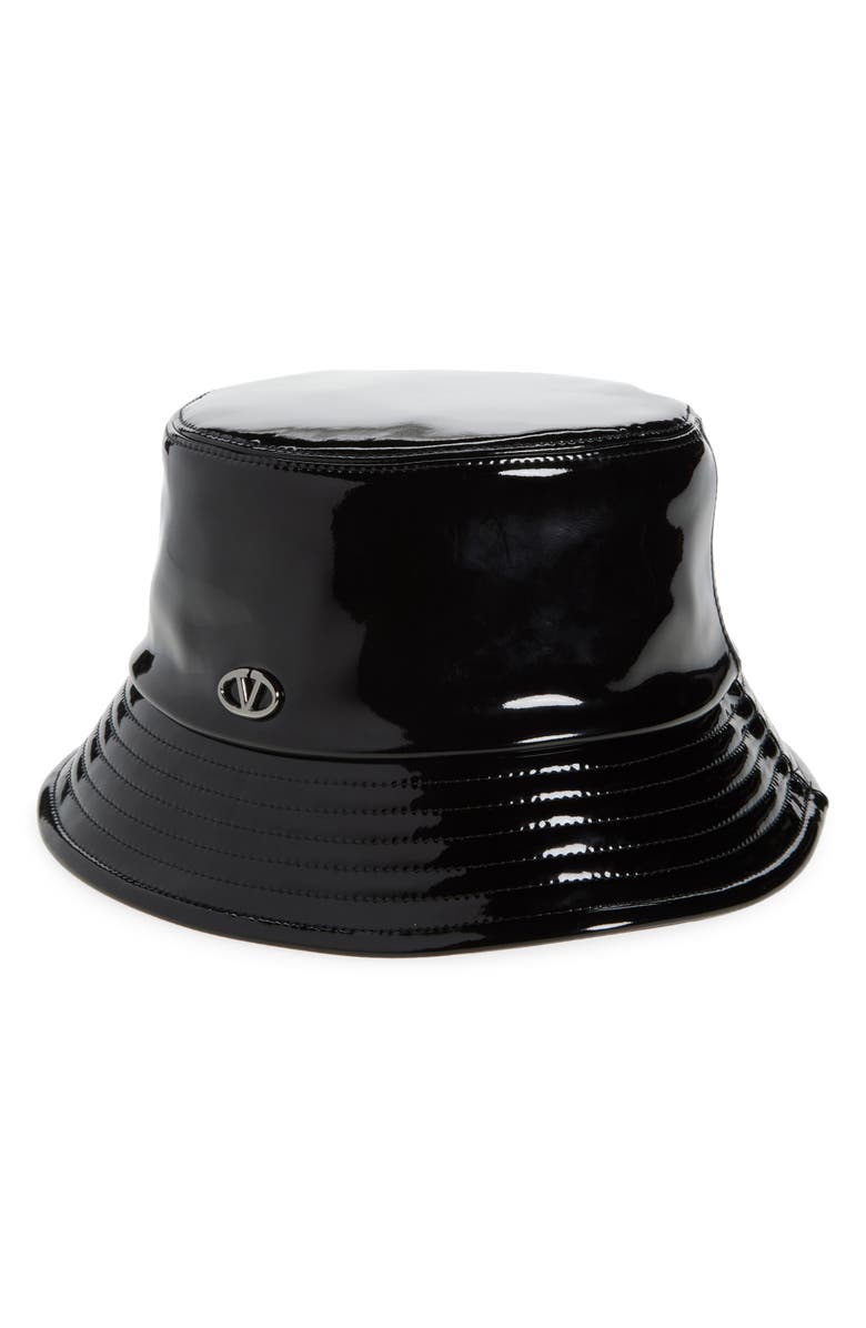 Valentino Garavani VLOGO Faux Patent Leather Bucket Hat | Nordstromrack