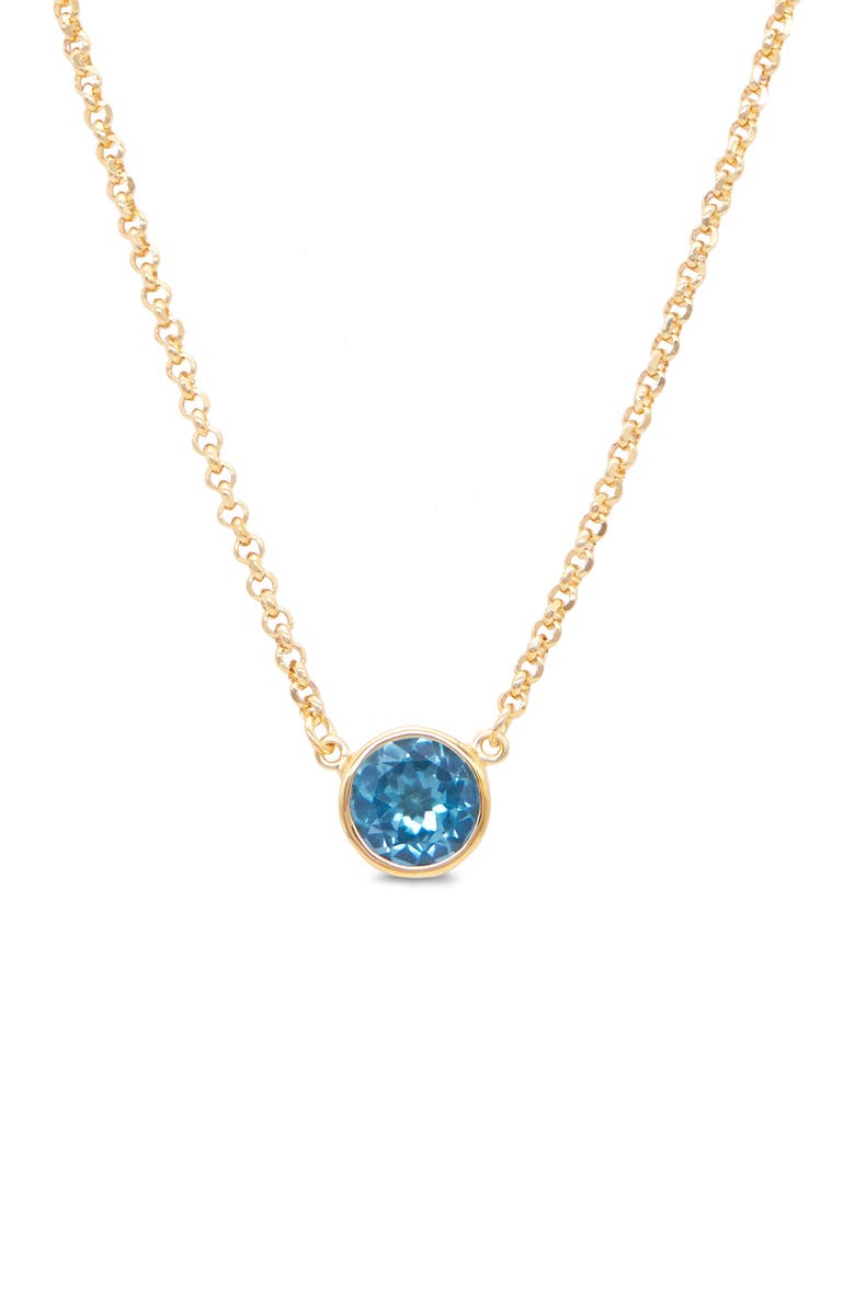DEVATA 18K Gold Plated Swiss Blue Topaz Necklace | Nordstromrack