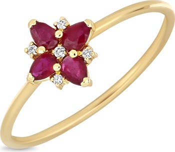 Bony Levy El Mary Ruby & Diamond Flower Ring | Nordstromrack