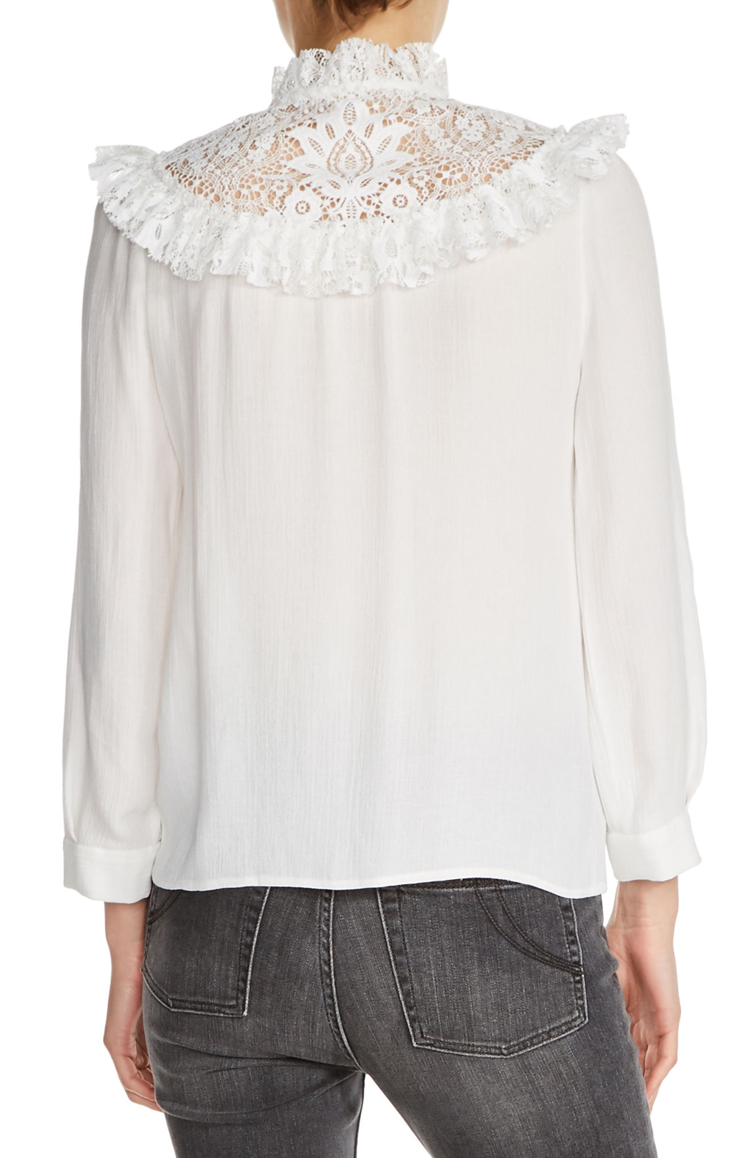 maje Lace Yoke Blouse | Nordstrom