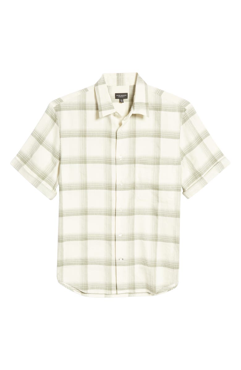 Club Monaco Roll Cuff Short Sleeve Linen Blend Button-Up Shirt ...