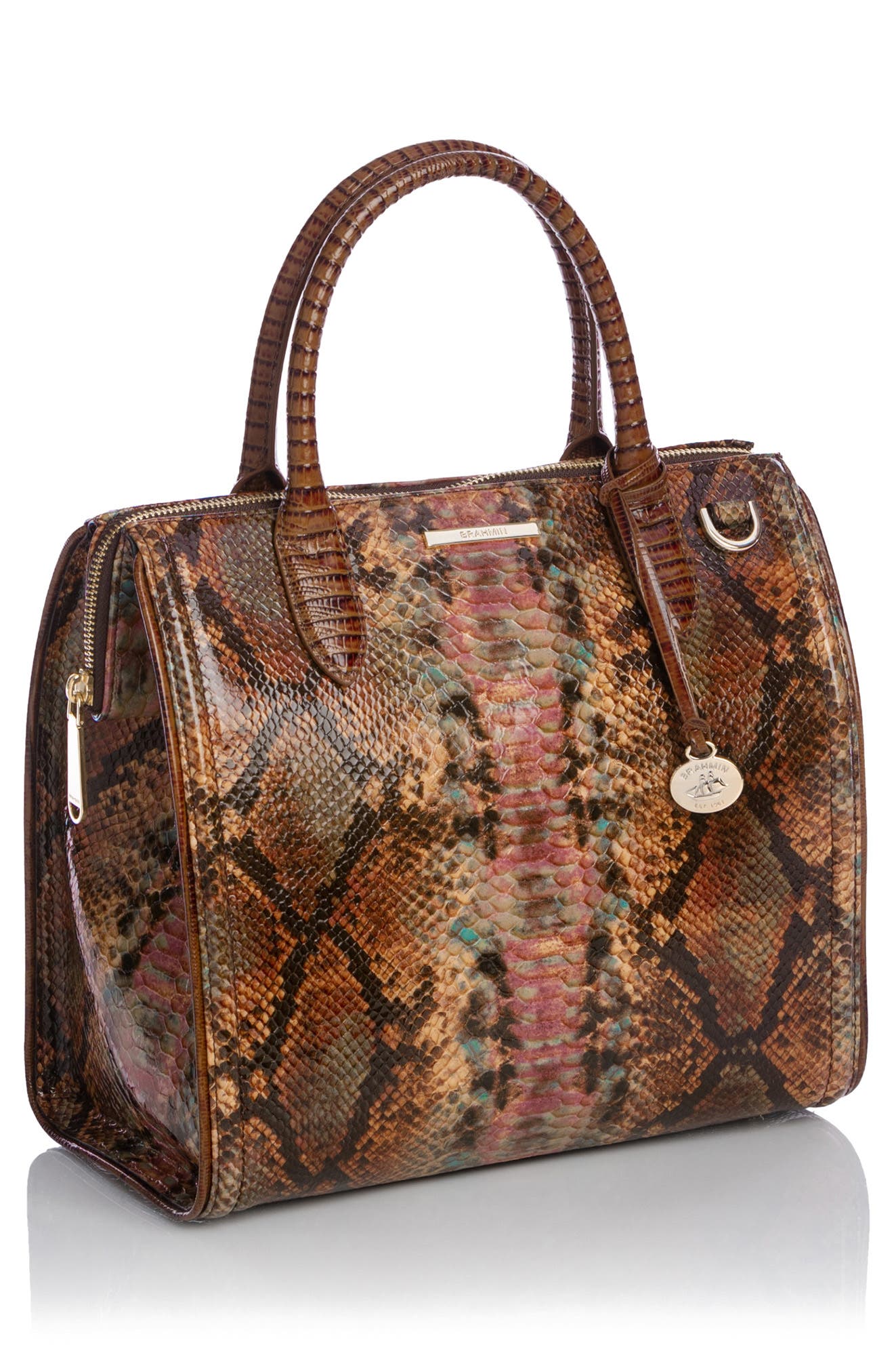 Brahmin Caroline Snake Embossed Leather Satchel | Nordstrom