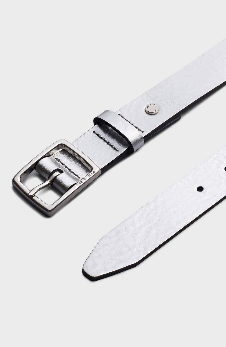 rag & bone Metallic Leather Boyfriend Belt | Nordstromrack