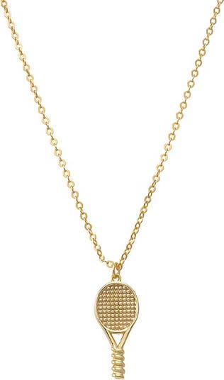 BY ADINA EDEN Solid Tennis Racket Pendant Necklace | Nordstrom