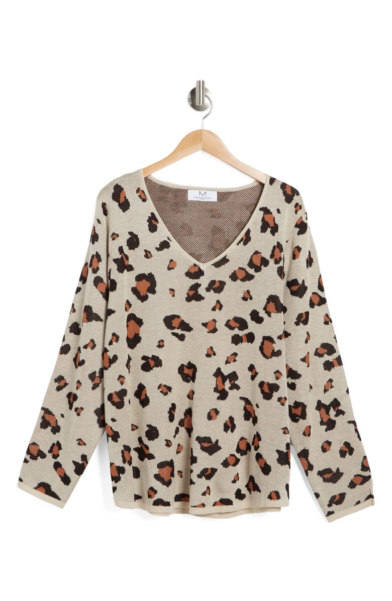 M Magaschoni Leopard Pattern Pullover Sweater | Nordstromrack