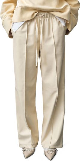 MANGO Wide Leg Faux Leather Pants | Nordstrom