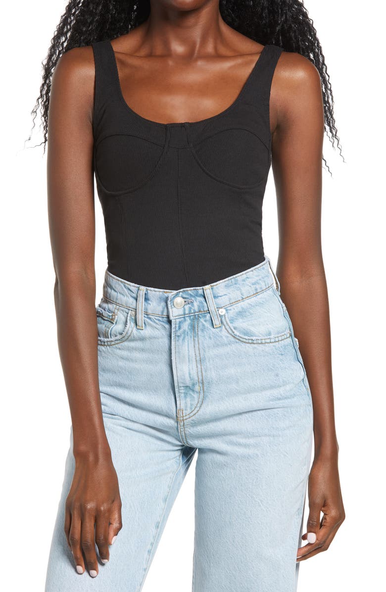 Socialite Corset Rib Crop Tank | Nordstrom