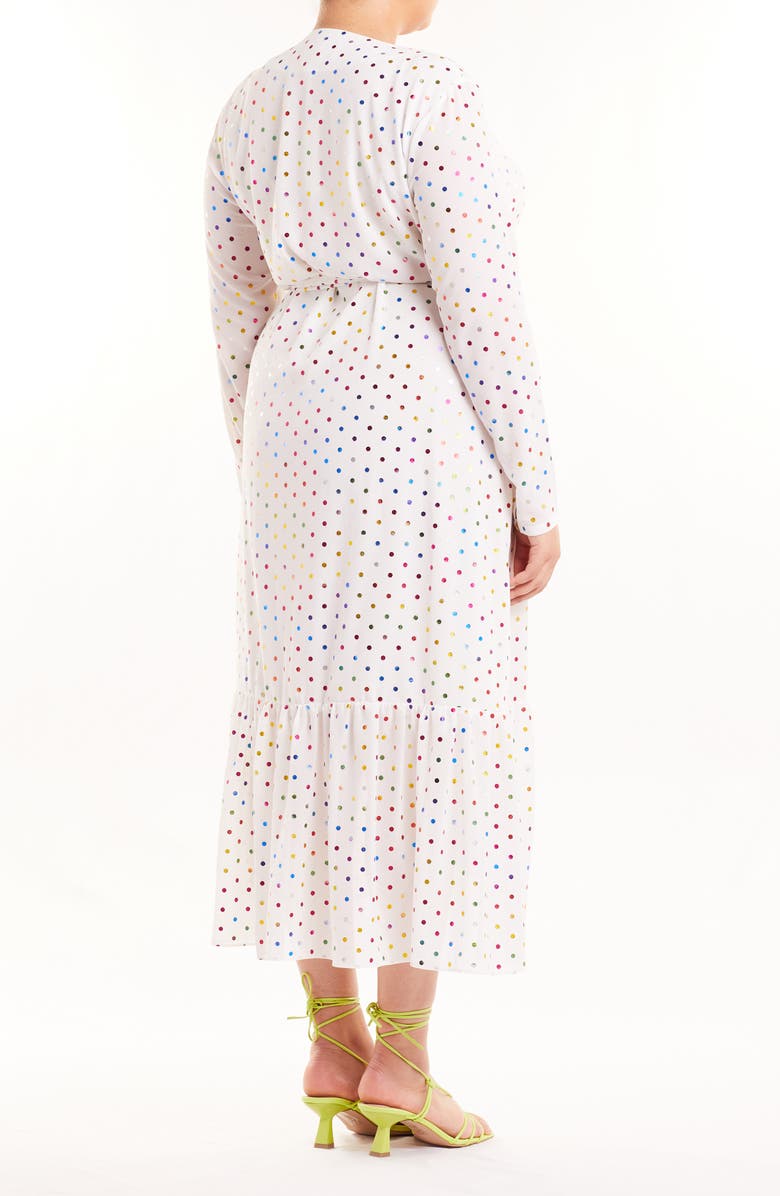 Never Fully Dressed Rainbow Spot Long Sleeve Wrap Maxi Dress ...