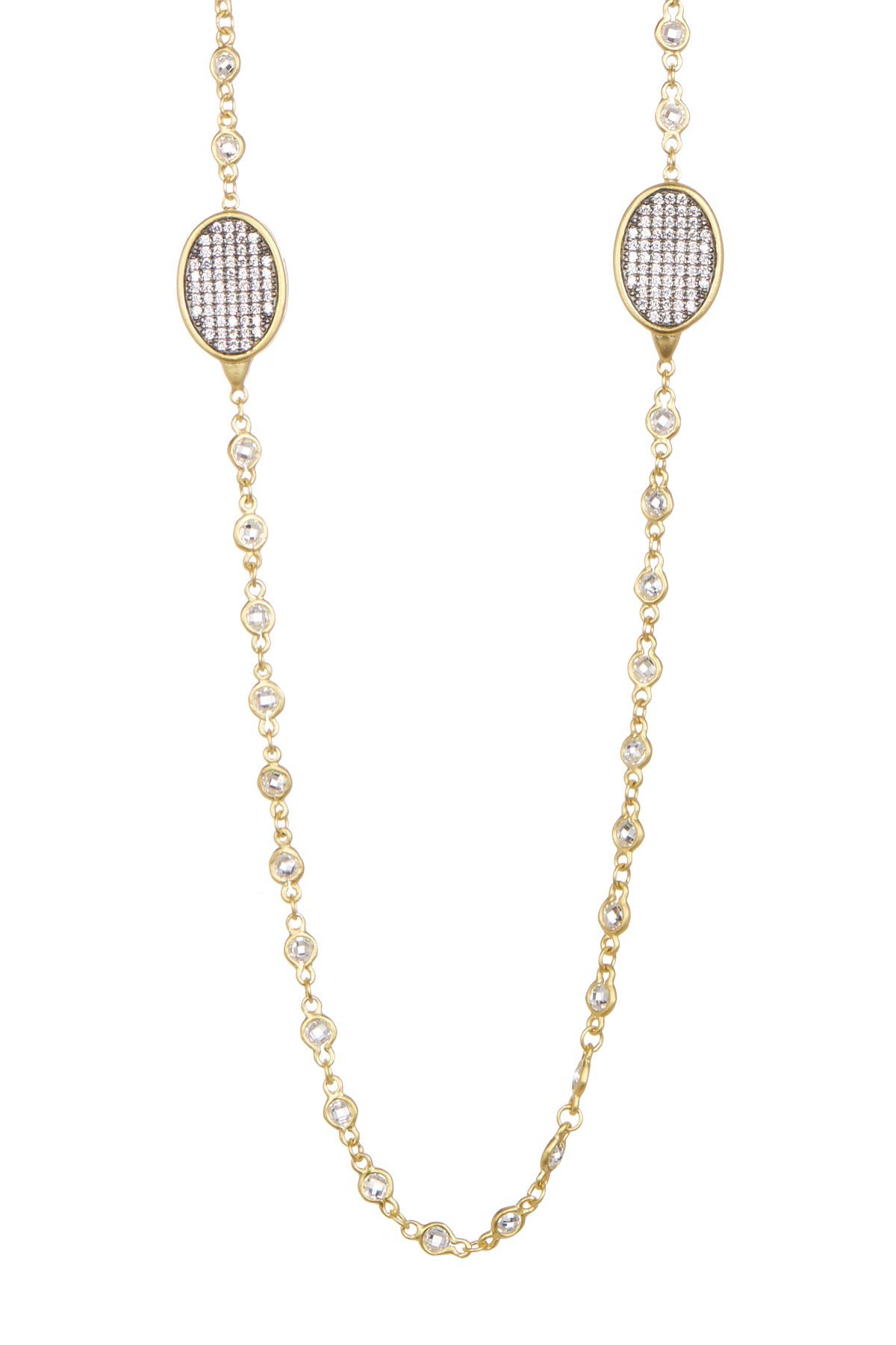 FREIDA ROTHMAN 14K Gold Plated Sterling Silver CZ Contemporary Deco ...