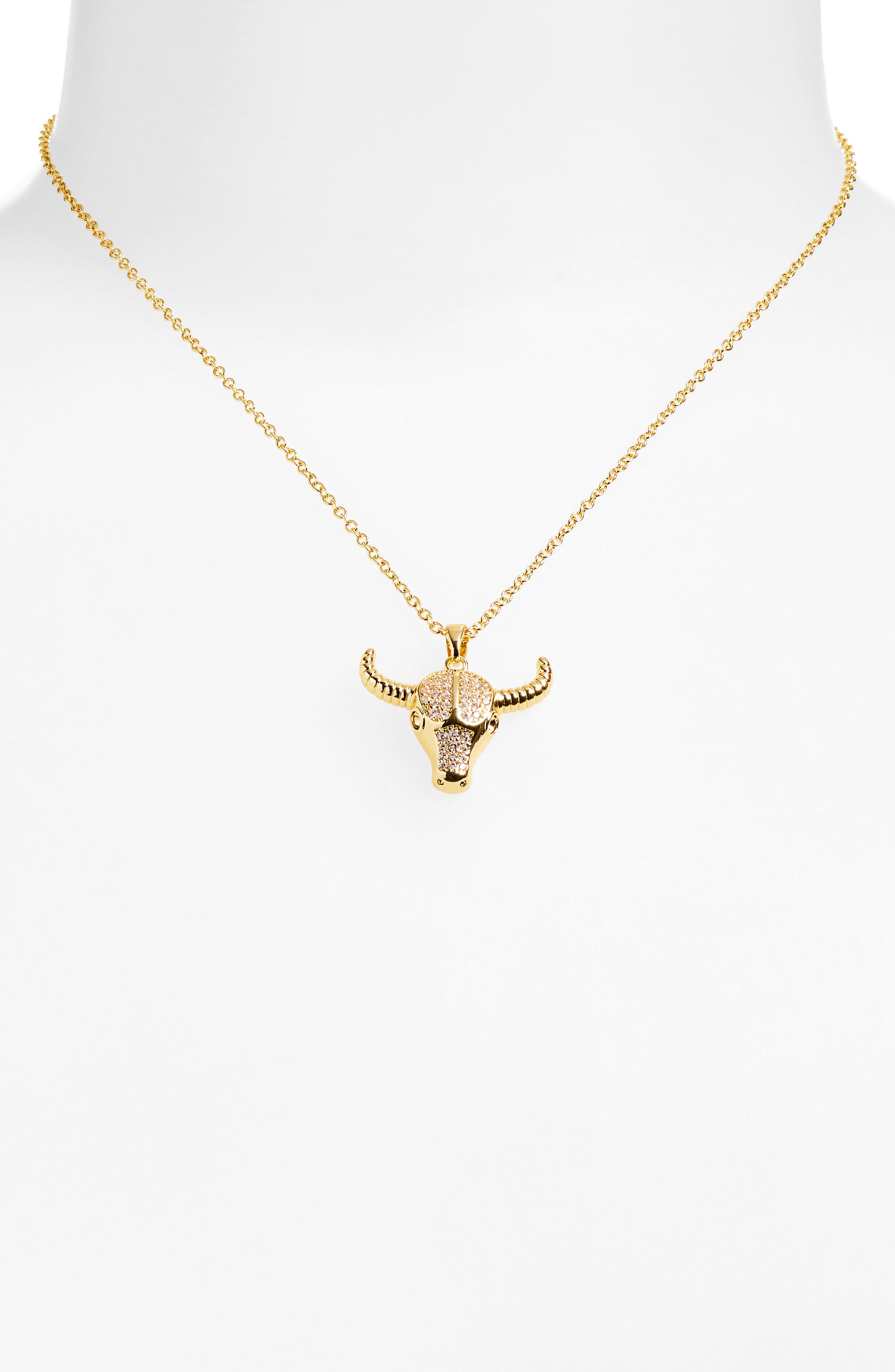 Leith CZ Longhorn Pendant Necklace | Nordstromrack