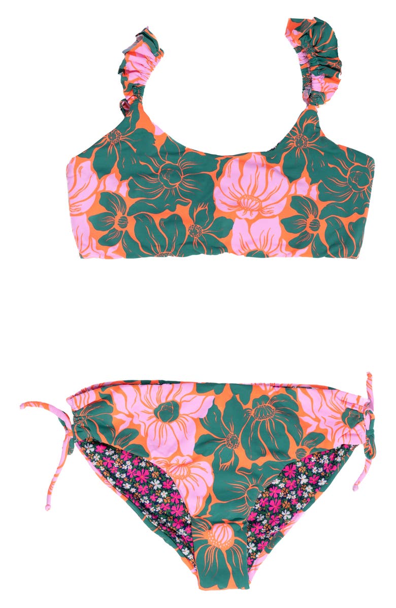 Maaji Kids' Floral Mango Reversible Two-Piece Swimsuit | Nordstromrack
