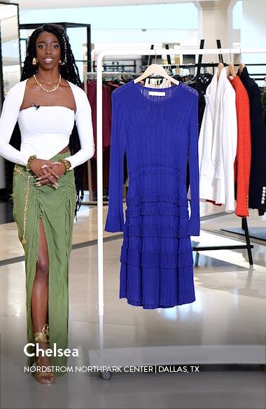 Rachel Parcell Rib Pointelle Long Sleeve Midi Dress | Nordstromrack