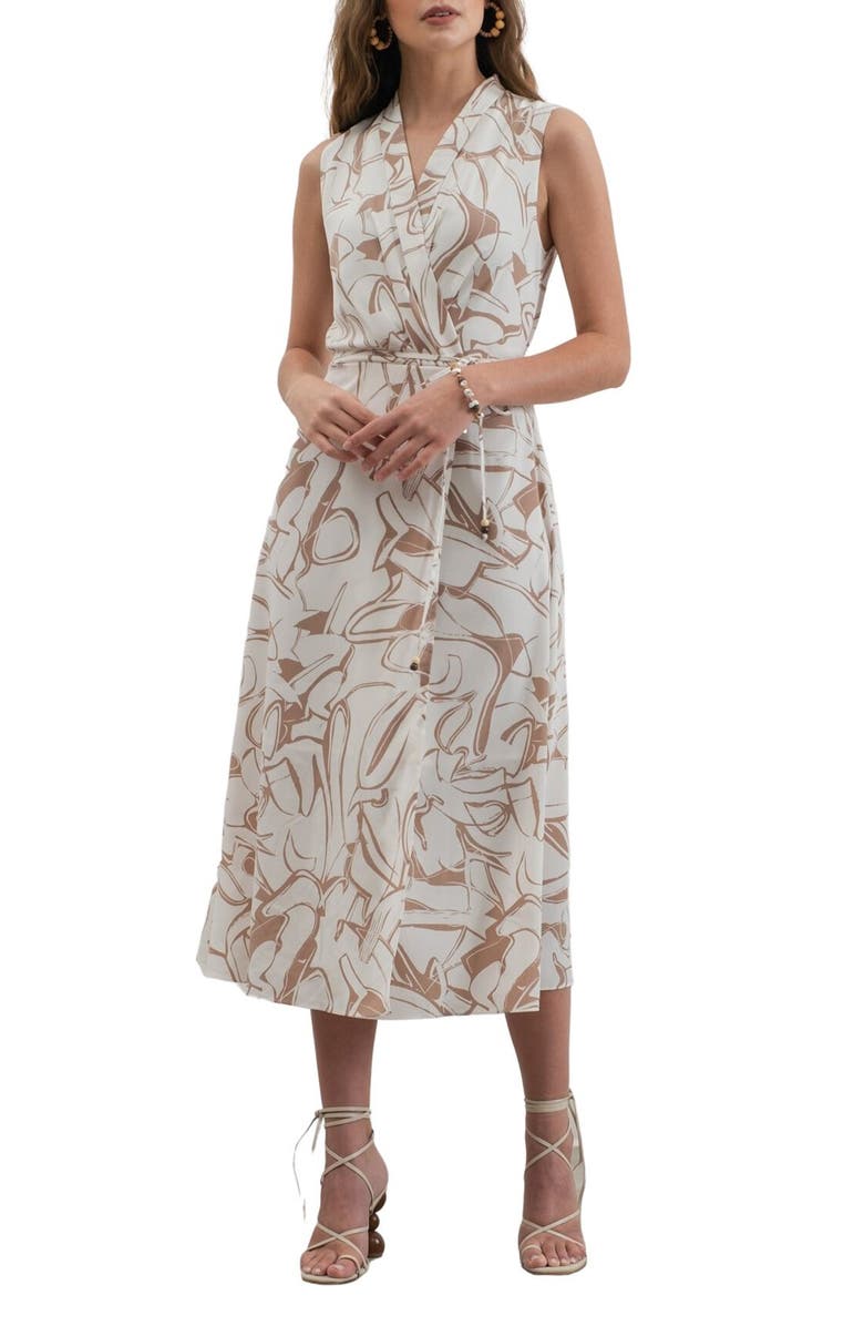 ZOE AND CLAIRE Print Midi Wrap Dress | Nordstromrack
