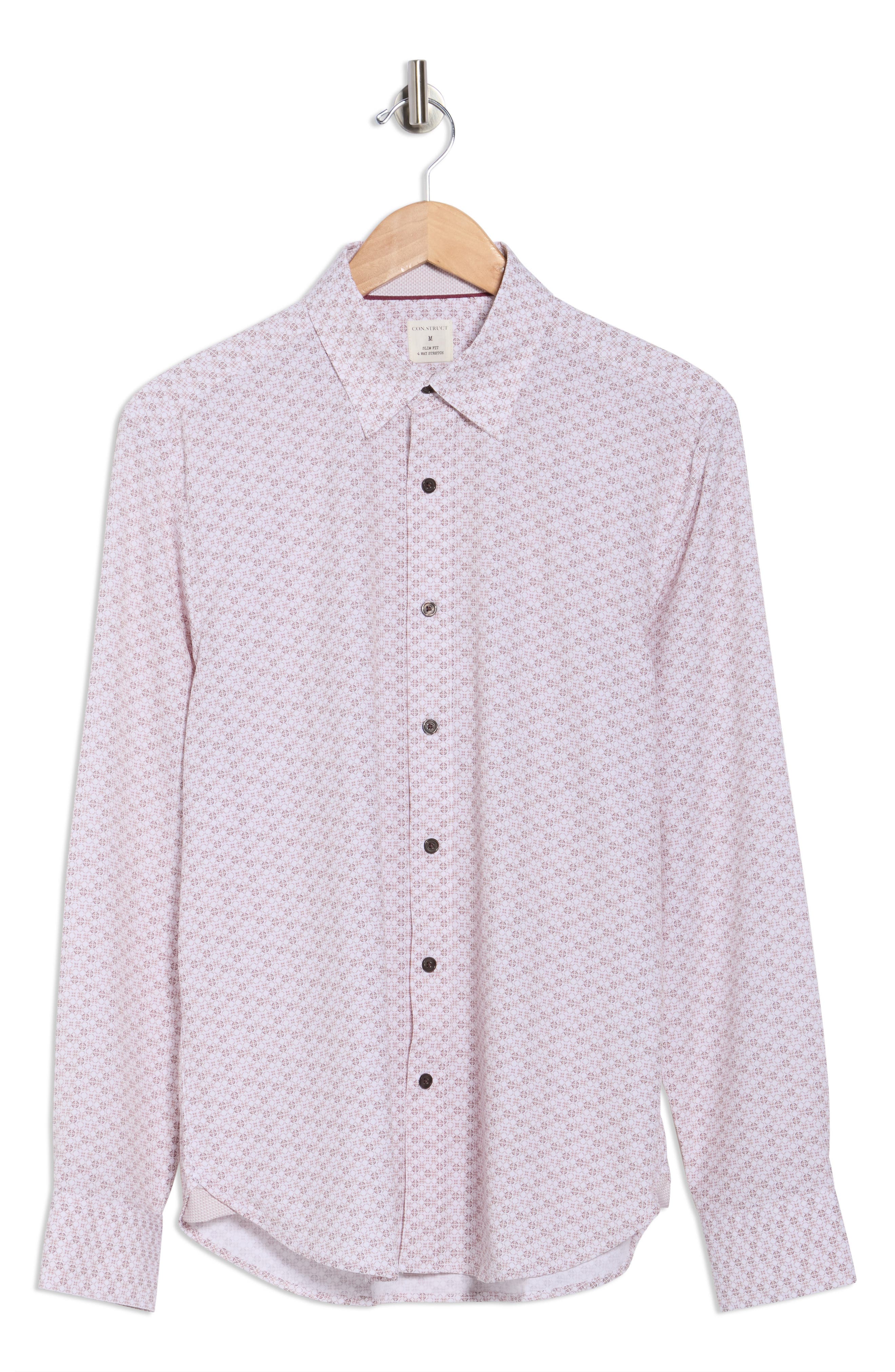 CONSTRUCT Slim Fit Abstract Geo Print Stretch Button-Up Shirt ...