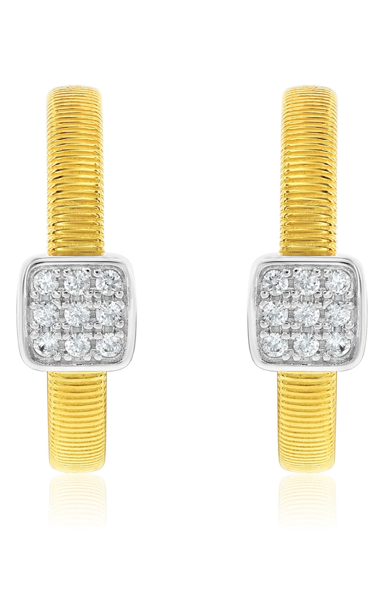 SUZY LEVIAN Golden Helix Pavé Cubic Zirconia Huggie Hoop Earrings ...