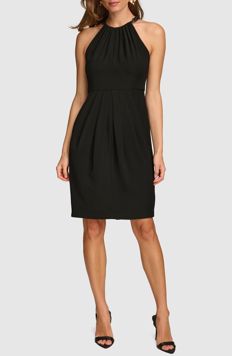 Donna Karan New York Chain Strap Pintuck Sheath Dress | Nordstrom