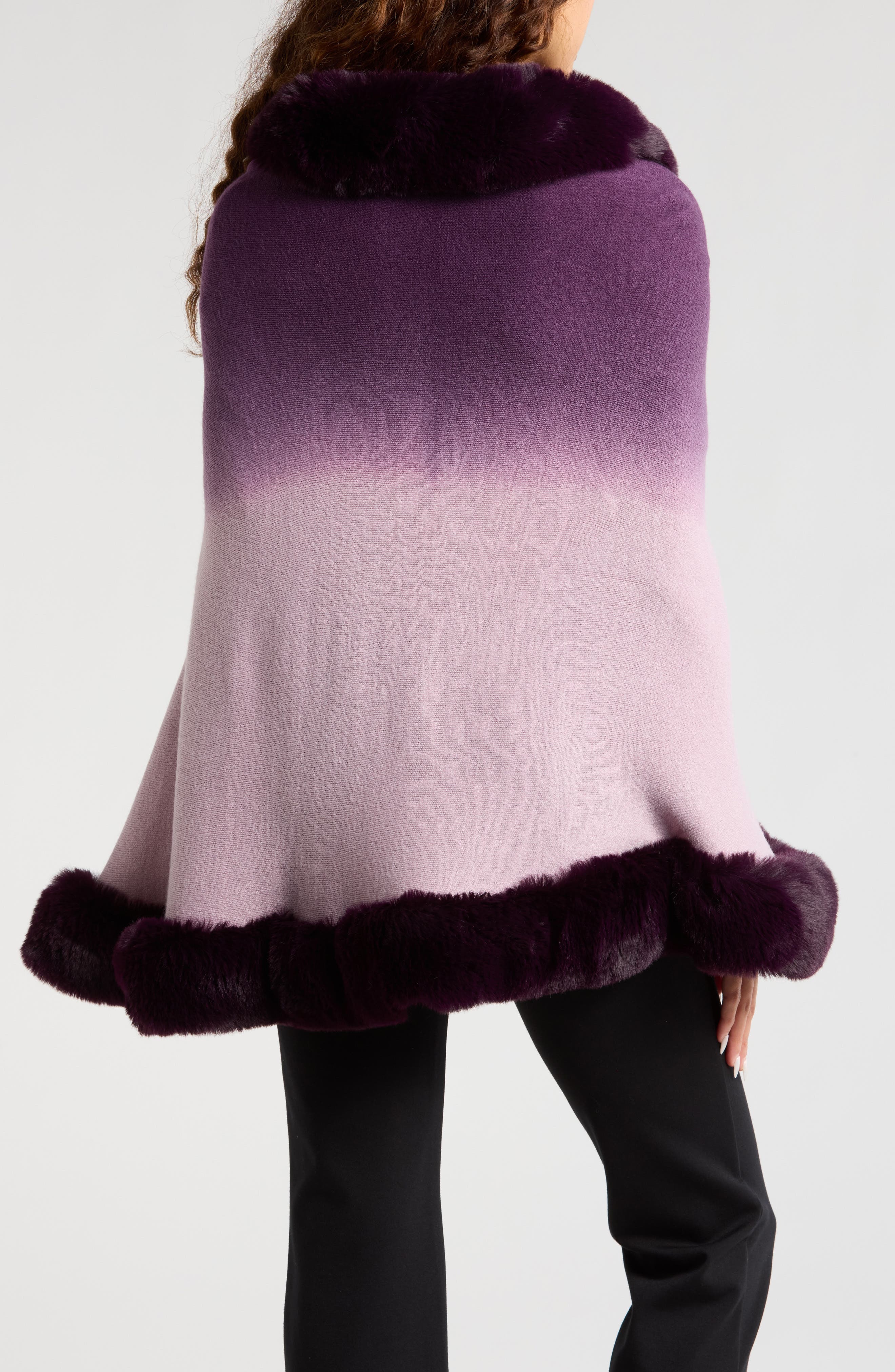 Nanette Lepore Faux Fur Trim Cape | Nordstromrack