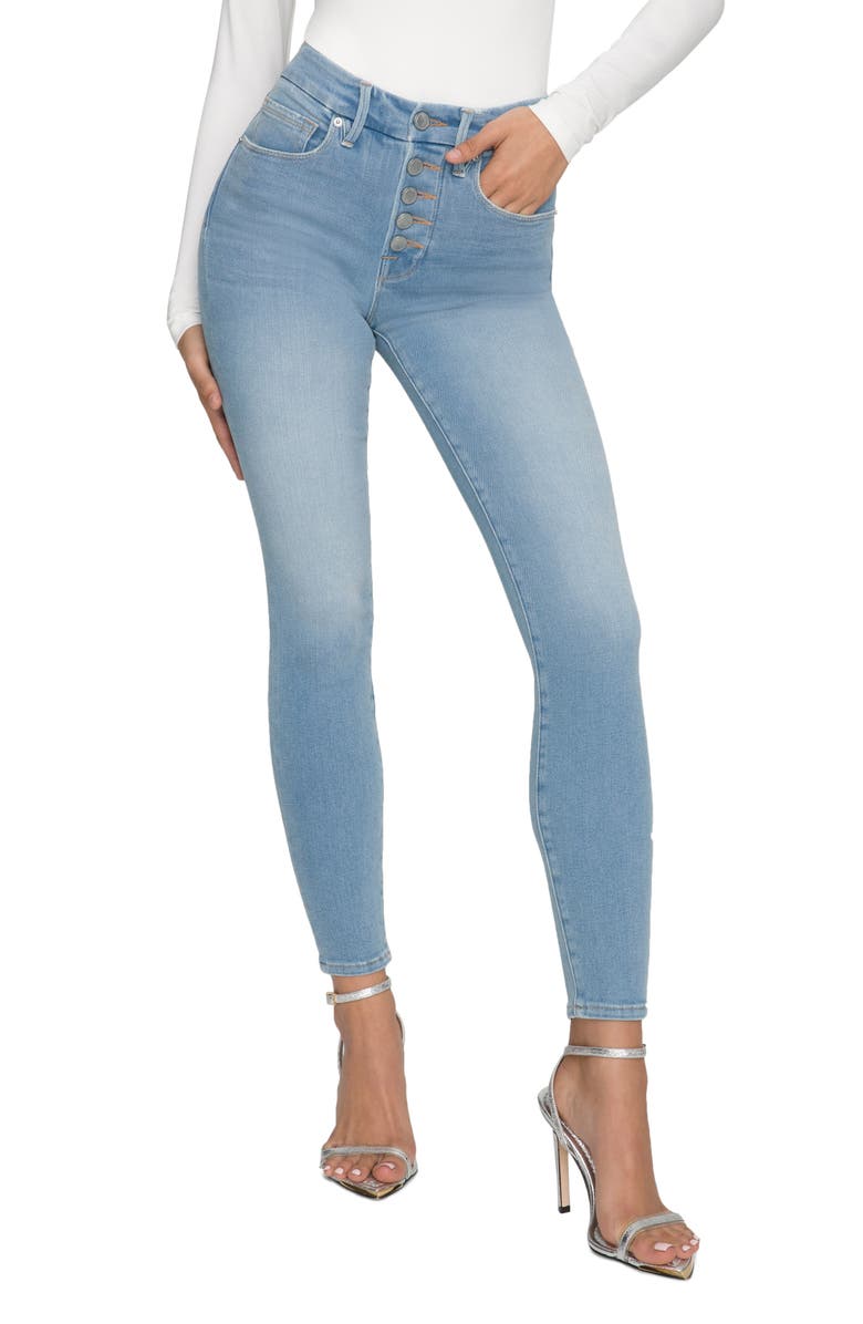 Good American Good Legs Button Fly Ankle Skinny Jeans | Nordstromrack
