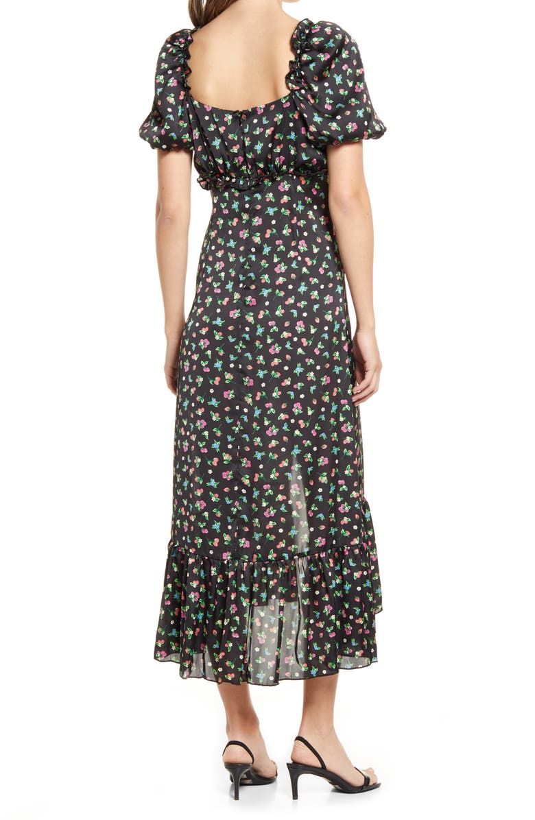 PRIM Berry Sweetheart Neck Midi Dress | Nordstromrack