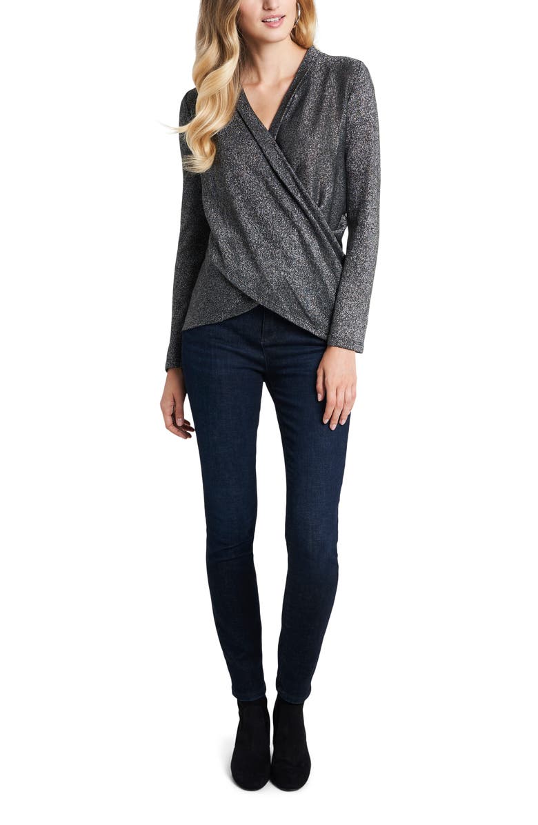1.STATE Sparkle Cozy Crisscross Front Knit Top | Nordstromrack
