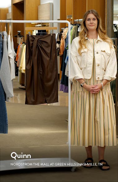 Open Edit Wrap Front Faux Leather Skirt | Nordstrom