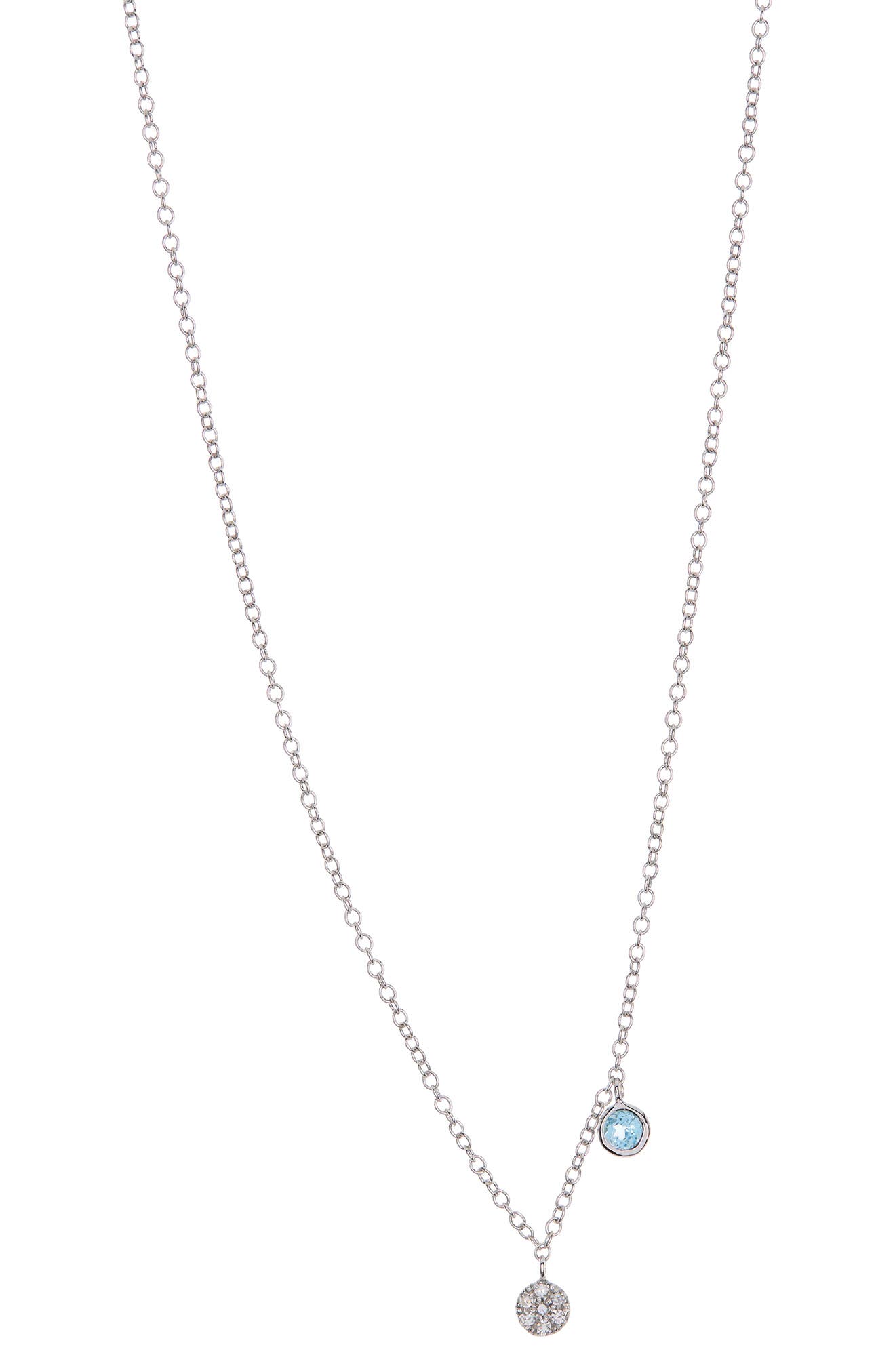Meira T 14K White Gold Diamond & Blue Topaz Necklace | Nordstromrack