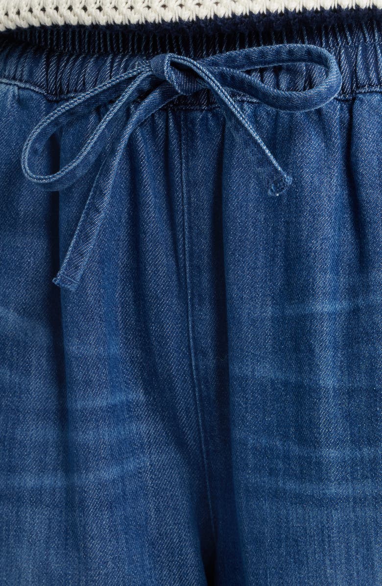 Caslon® Pull-On Chambray Ankle Barrel Leg Pants | Nordstrom