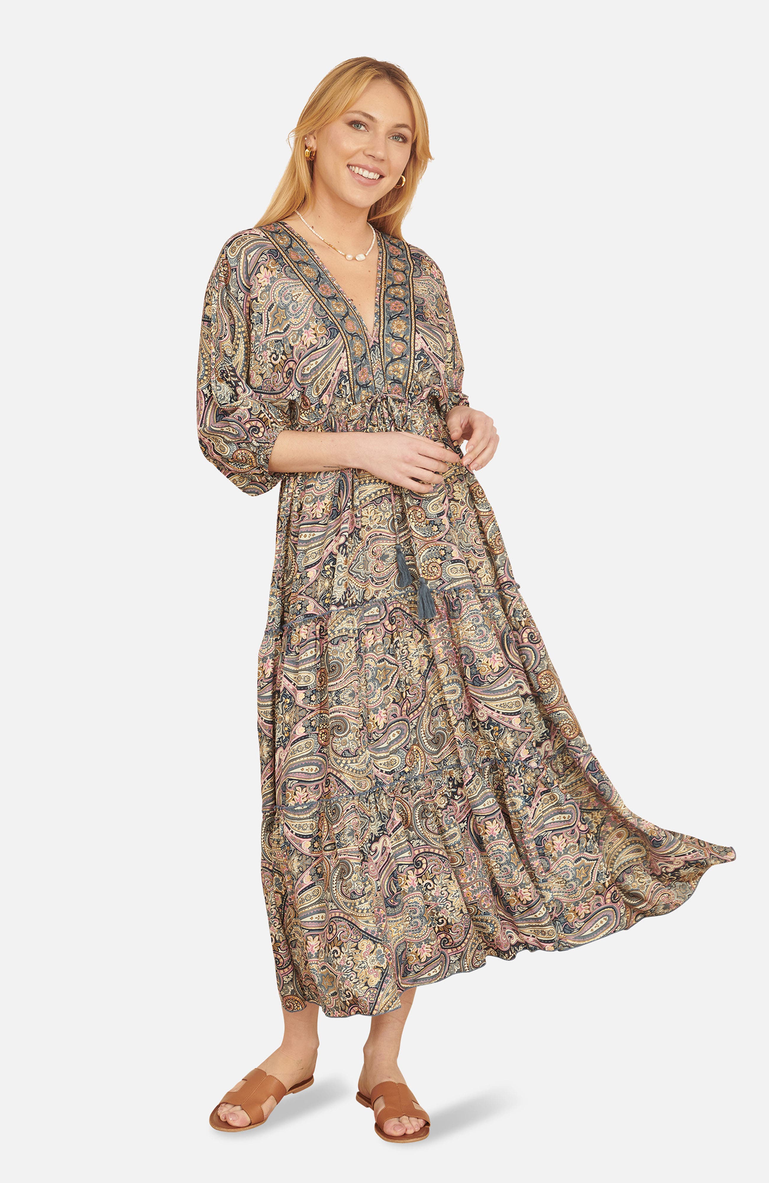 Paisley Print Midi Dress (Women) | Nordstrom