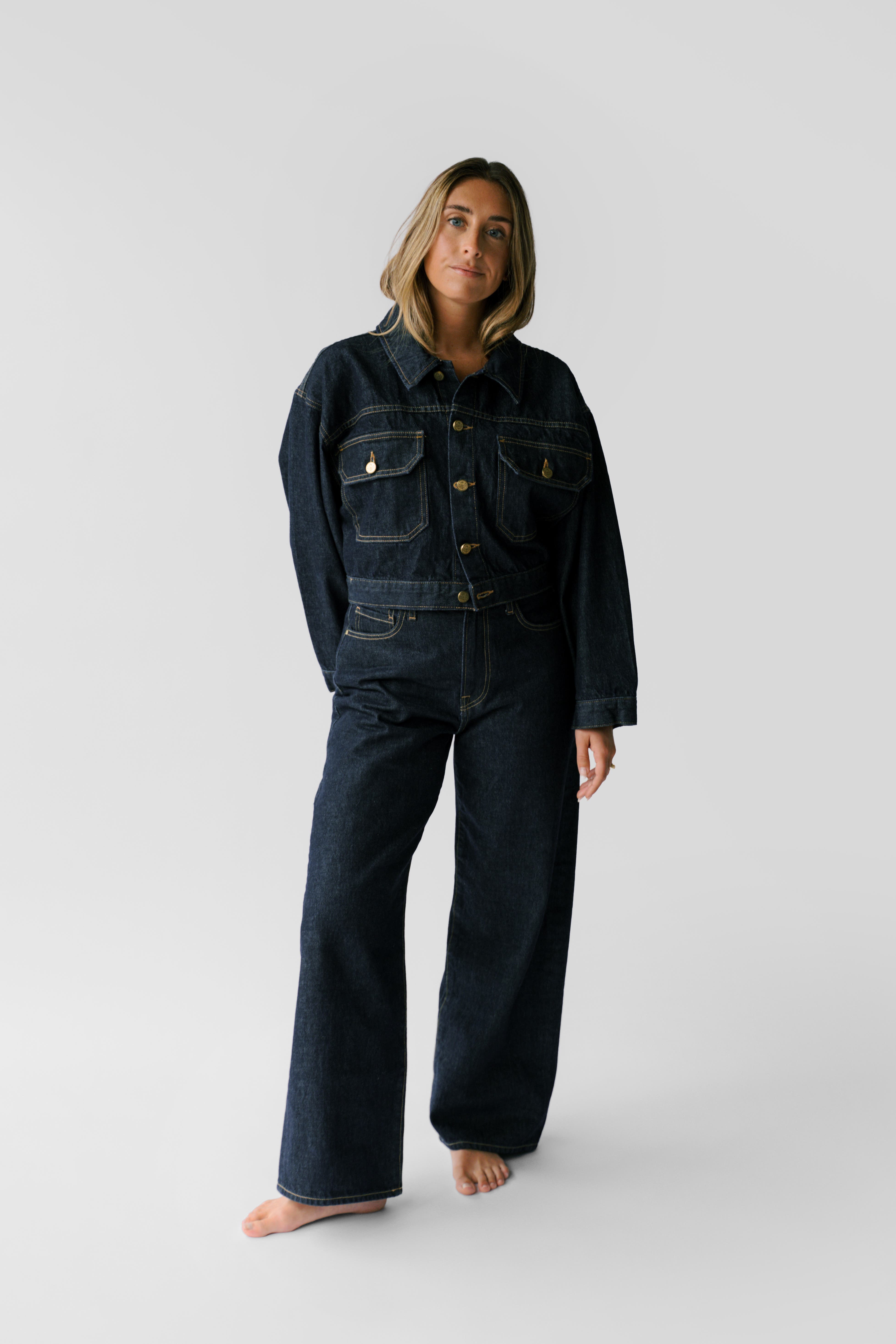 Nelle Atelier The Miri Petite Cropped Denim Jacket | Nordstrom