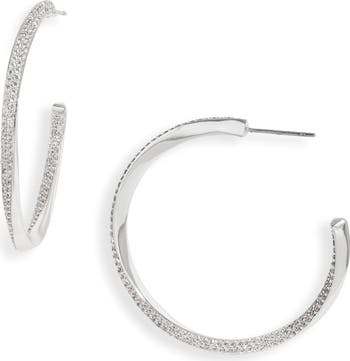 Kendra Scott Ella Pavé Twist Hoop Earrings | Nordstrom