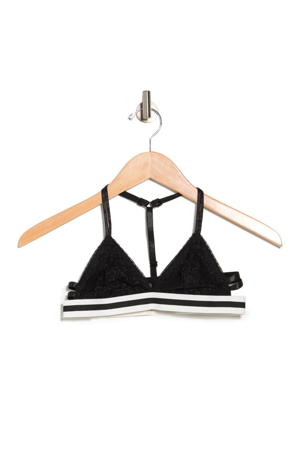 FRENCH AFFAIR Lace & Stripe Band Strappy Bralette | Nordstromrack