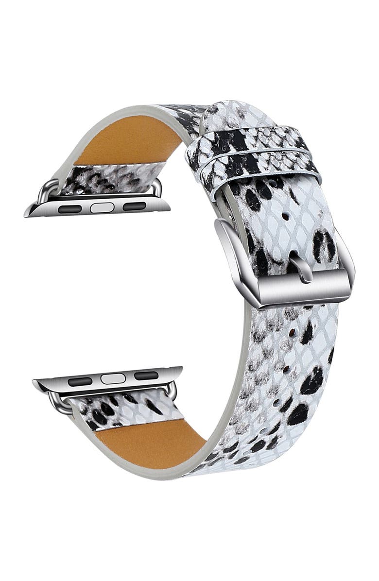 The Posh Tech White/Grey Posh Tech Snakeskin Embossed Leather 38mm ...