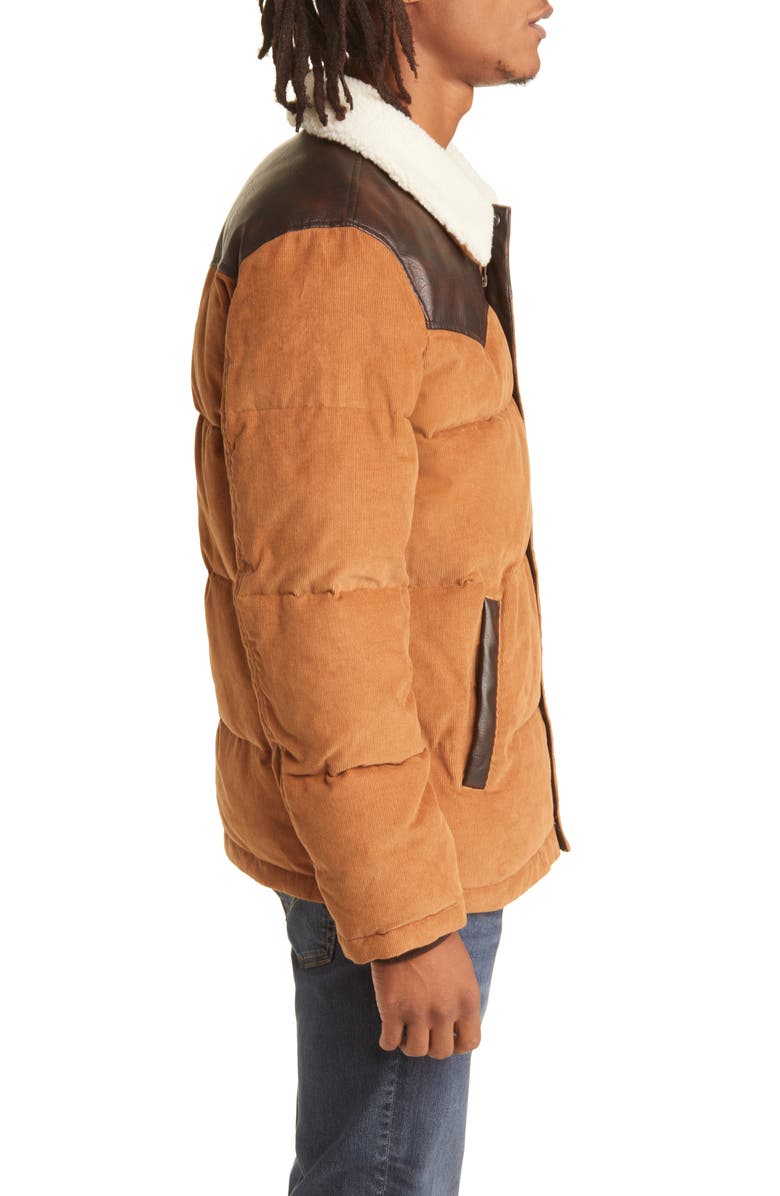 Levi's Yellowstone Western Corduroy Puffer Jacket with Faux Shearling ...
