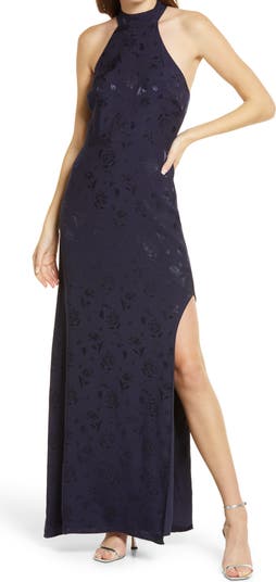 Lulus Red Carpet Ready Halter Column Gown | Nordstrom