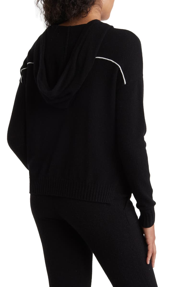 MINNIE ROSE Piped Trim Cashmere Hoodie | Nordstromrack