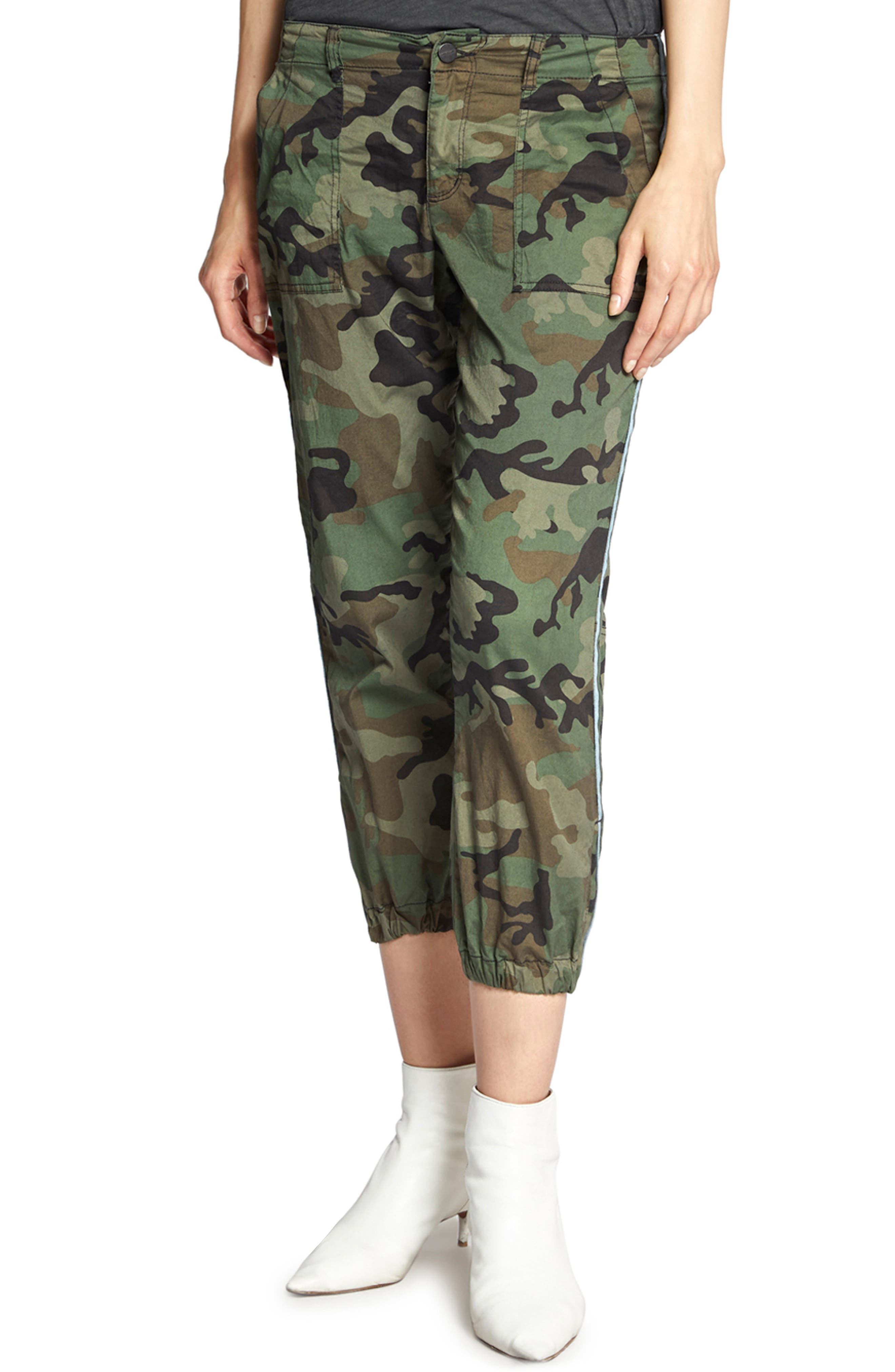 Sanctuary Peace Trooper Camo Side Stripe Crop Pants | Nordstrom