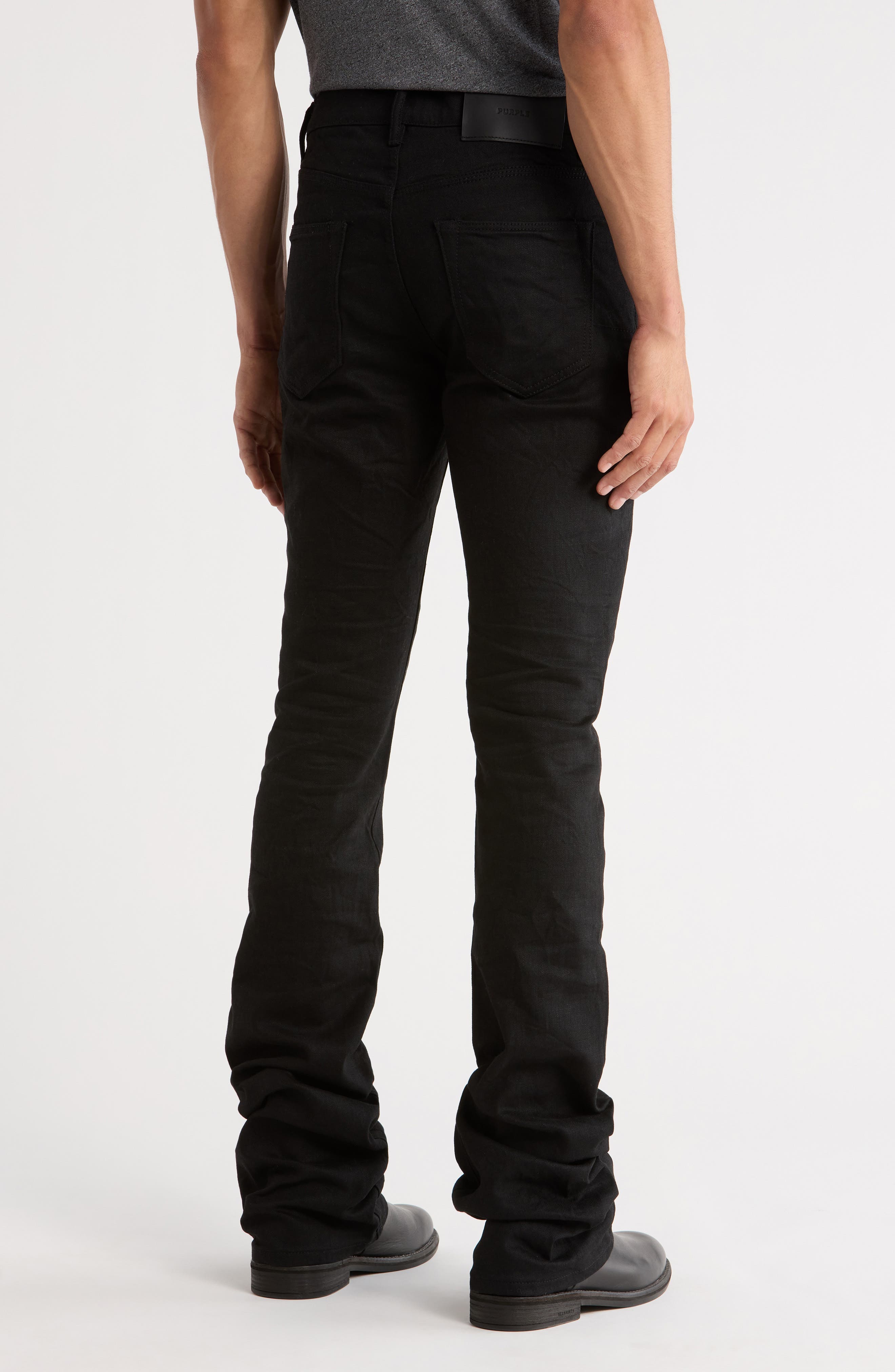 PURPLE BRAND Super Stack Coated Flare Jeans | Nordstromrack