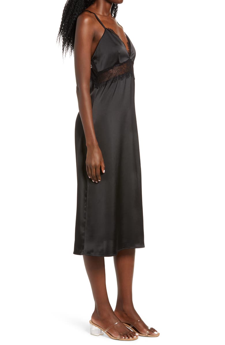 WAYF Shari Lace Inset Midi Slipdress | Nordstromrack