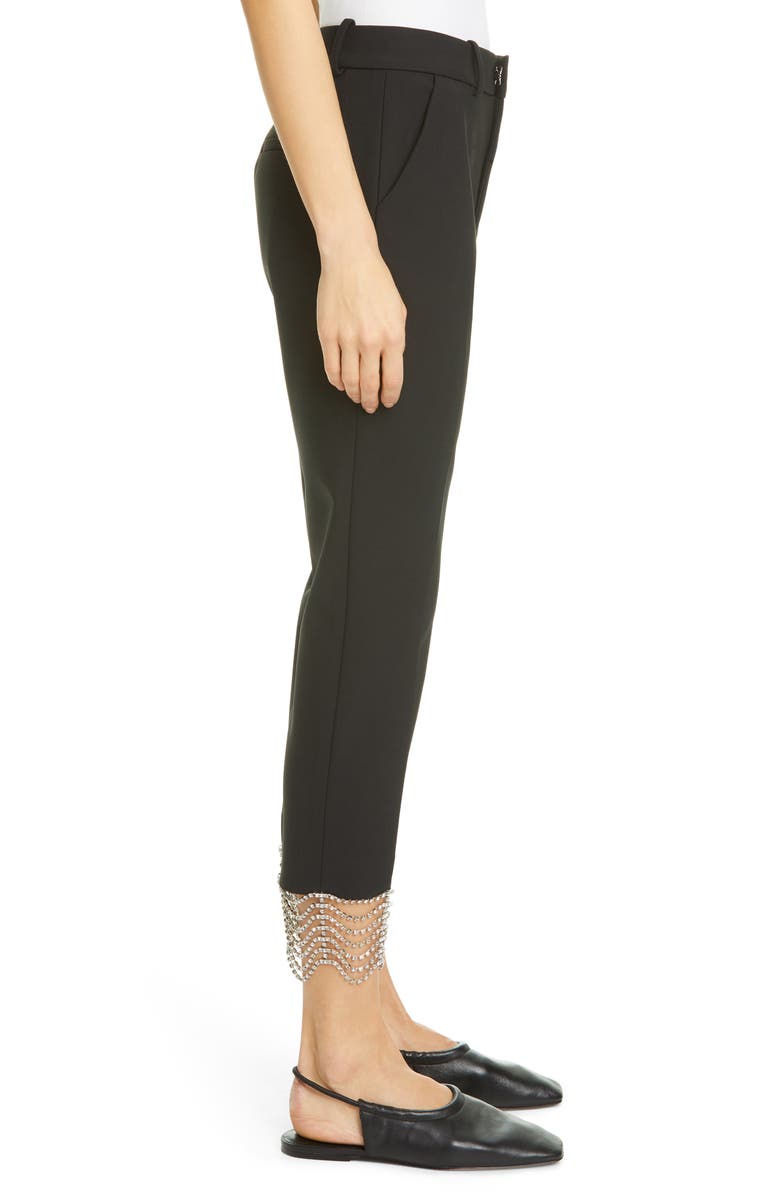 Area Scalloped Crystal Trim Crop Pants | Nordstrom