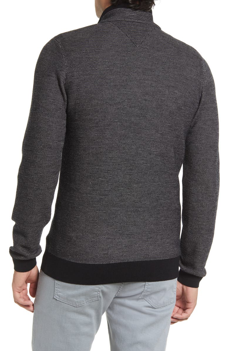 Brax Steffen Jacquard Wool Blend Quarter Zip Sweater | Nordstromrack