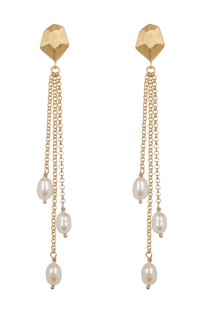 RIVKA FRIEDMAN 18K Gold Clad Triple Natual Freshwater Pearl Cascading ...