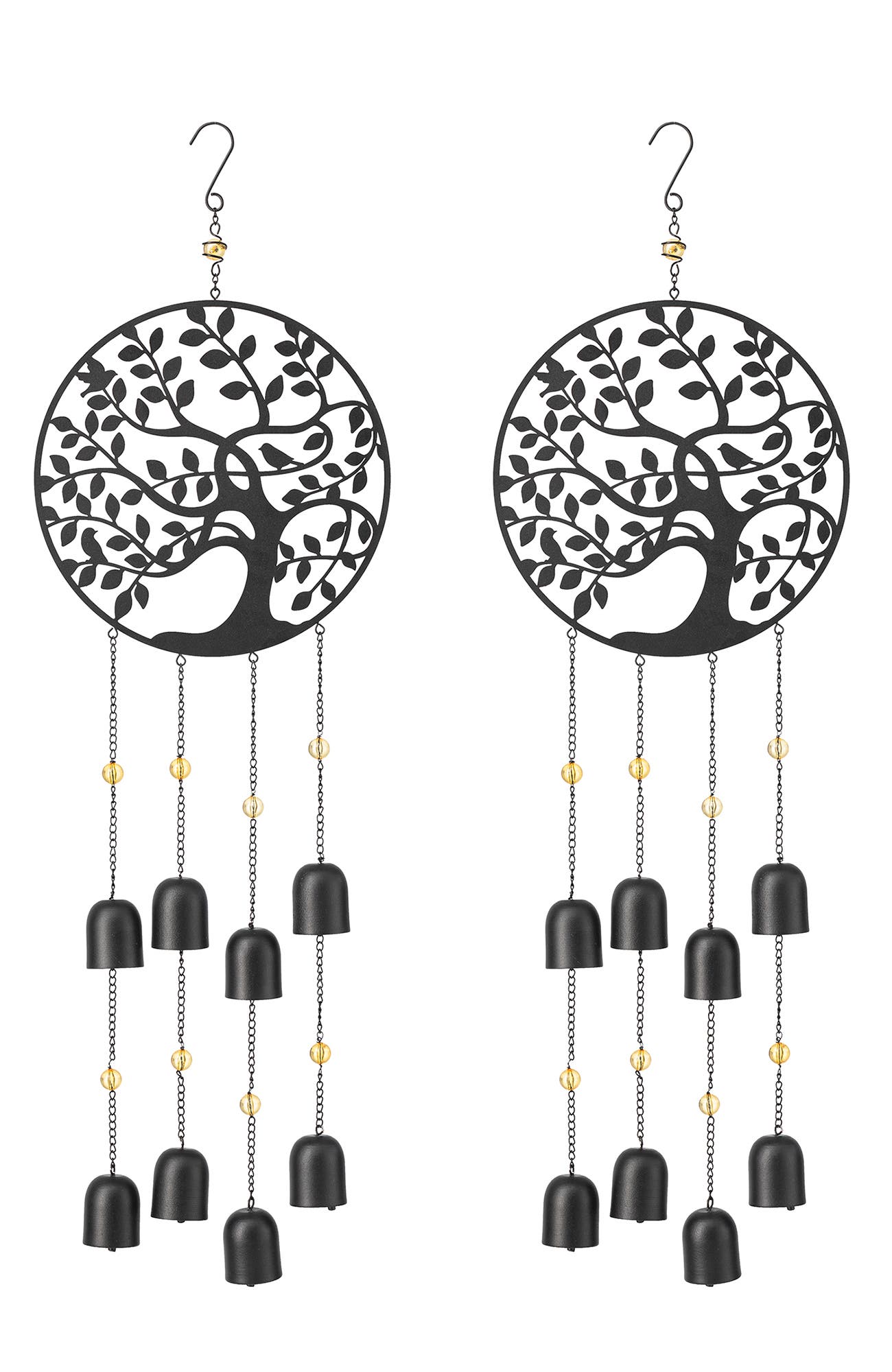 Glitzhome Set of 2 32"H Metal Tree of Life Windchime with Bells | Nordstrom
