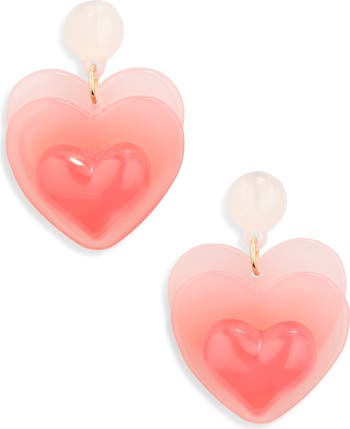 Leith Ombré Layered Heart Drop Earrings | Nordstromrack