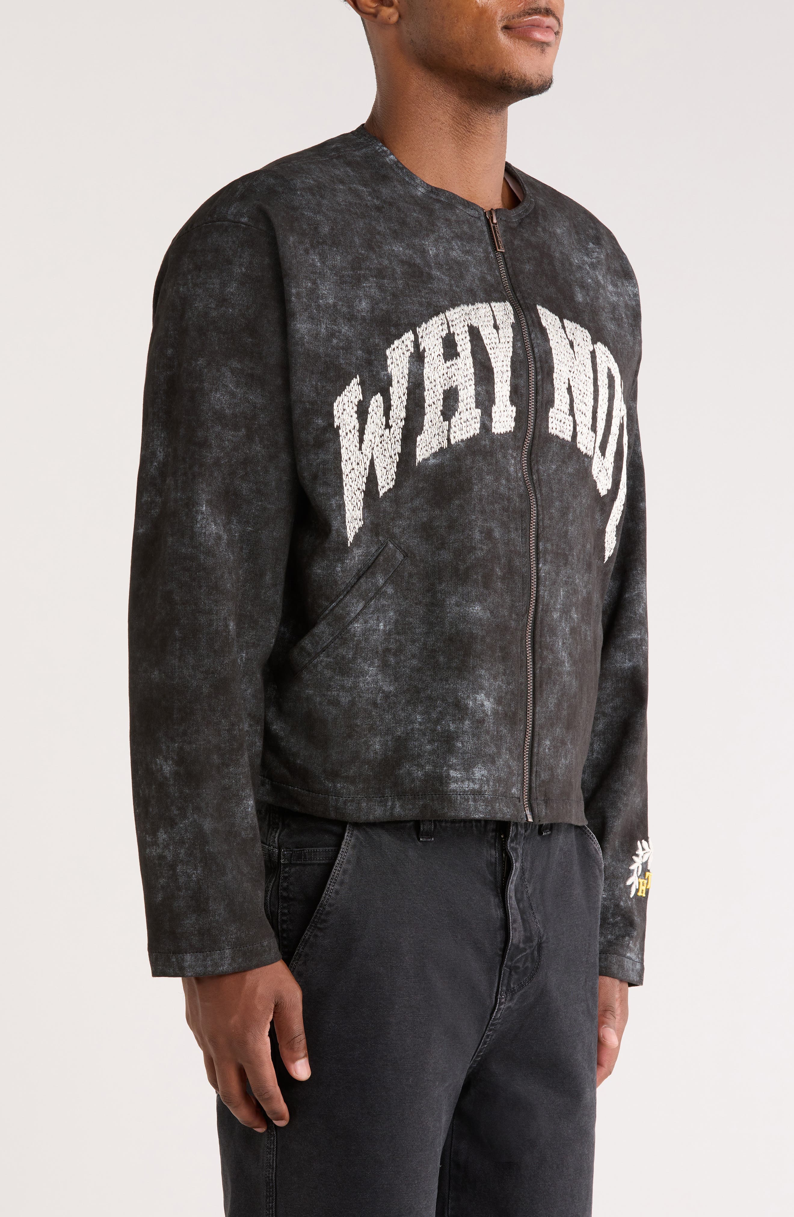 HONOR THE GIFT Twill Washed Front Zip Jacket | Nordstrom