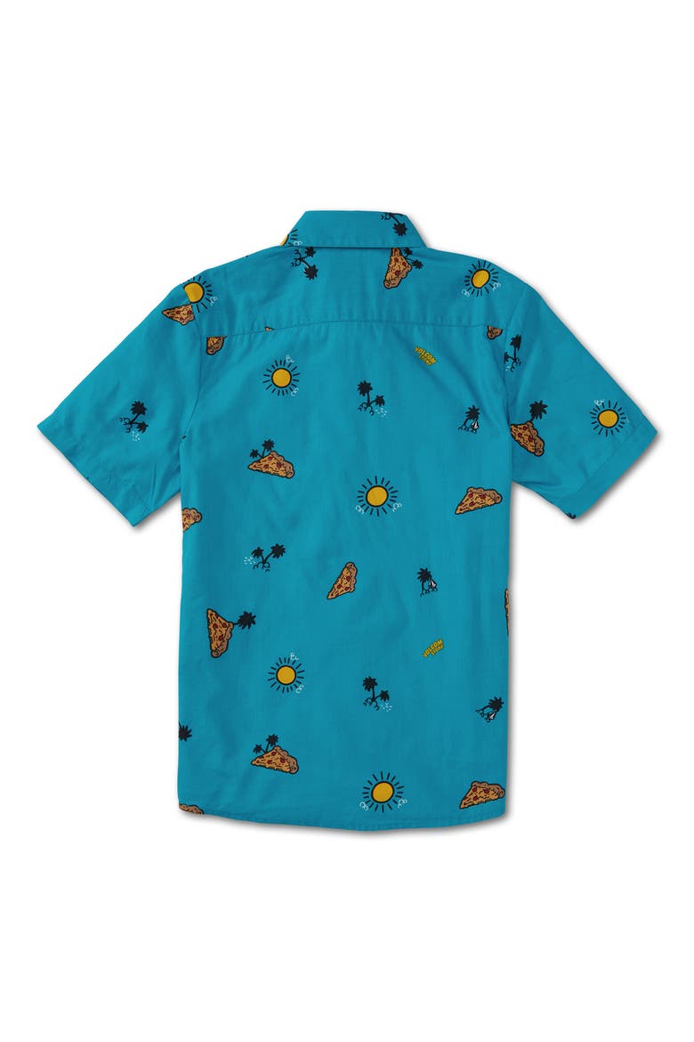 Volcom Kids' Cheesy Street Print Short Sleeve Button-Up Shirt | Nordstrom