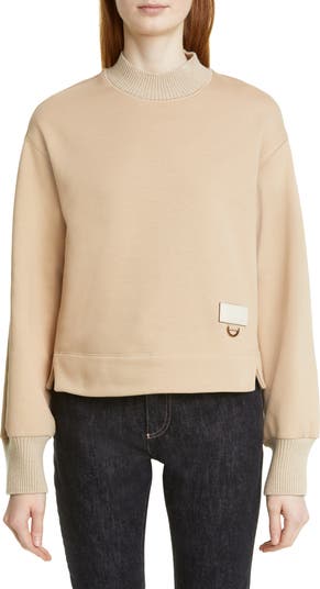 Agnona Logo Patch Cotton Fleece Sweatshirt | Nordstrom
